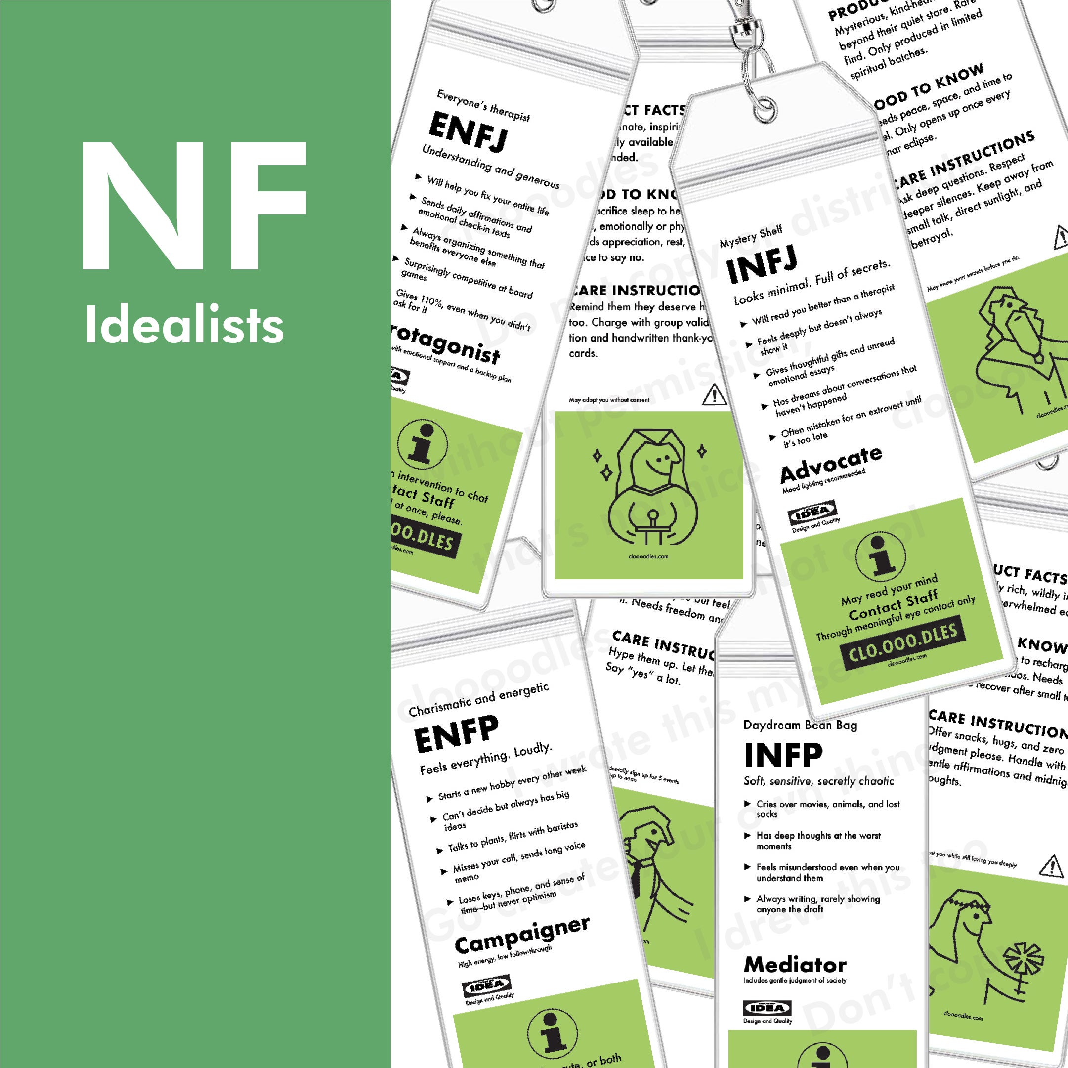 MBTI Price Tag - Green NF Group | cloooodles